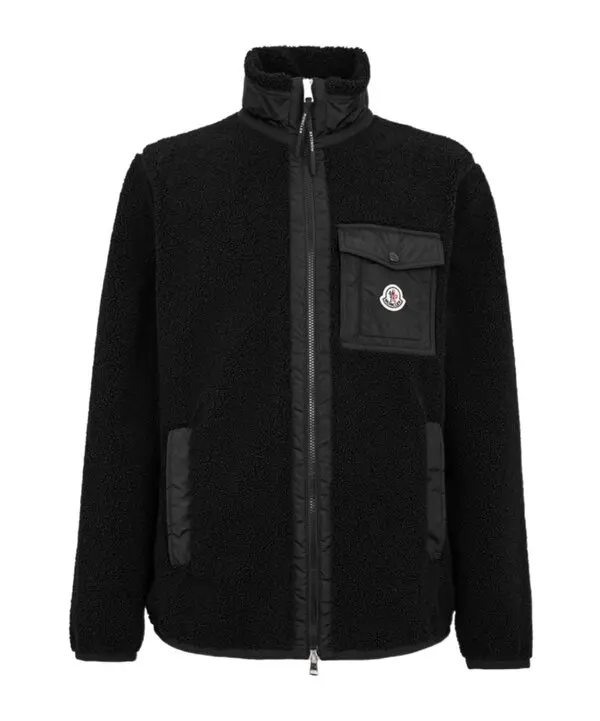 Moncler Zip-up Fleece Sweatshirt - Black