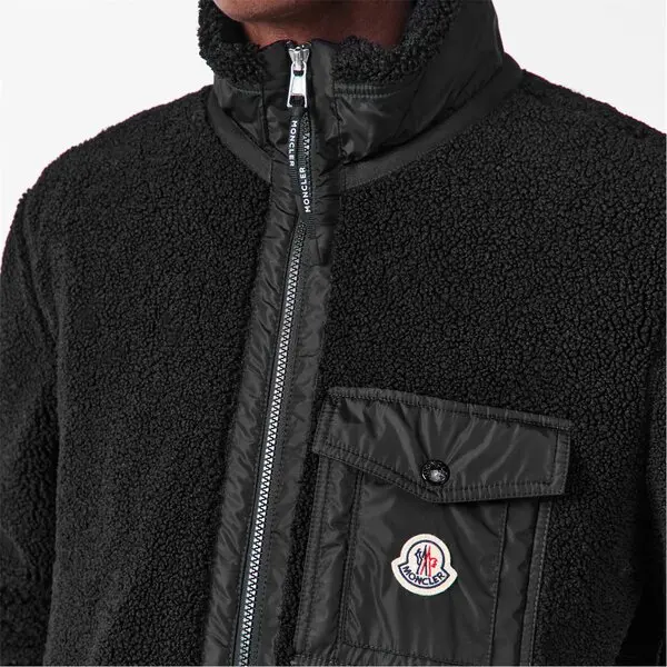 Moncler Zip-up Fleece Sweatshirt - Black