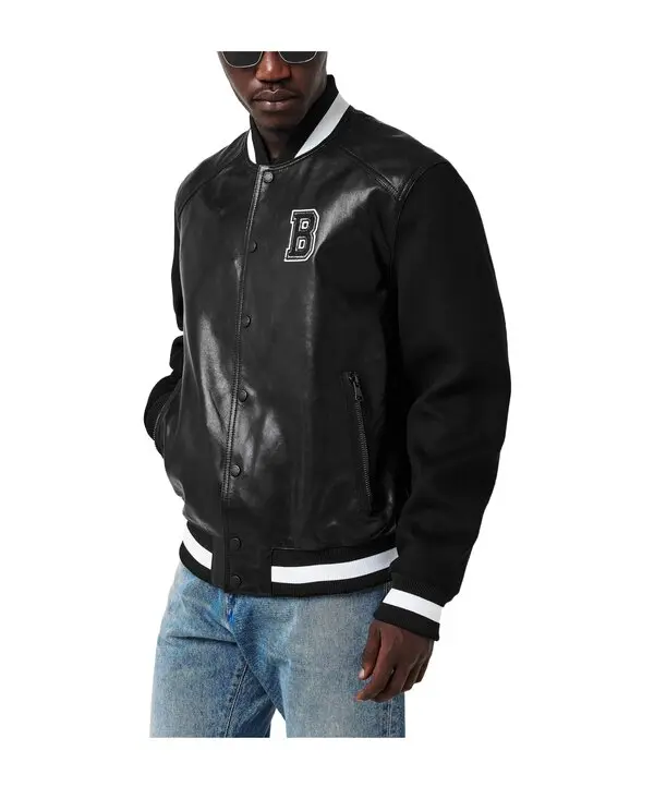 Balmain Logo Varsity Jacket - Black