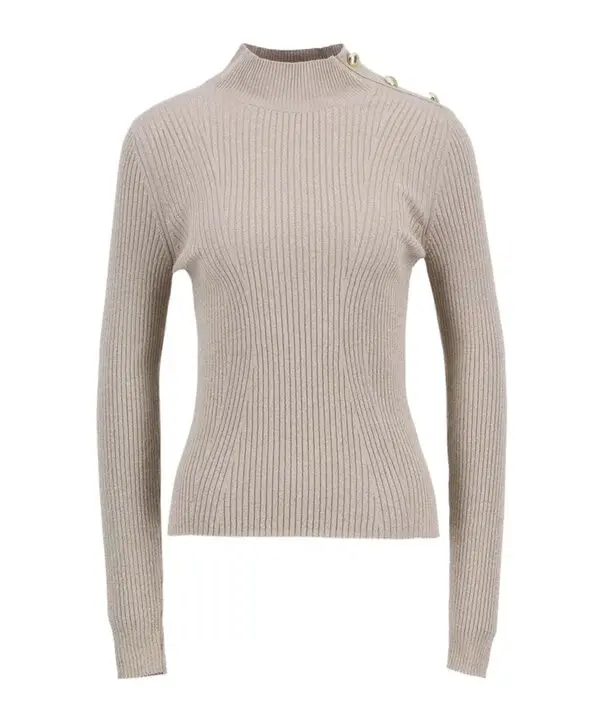 Barbour Stella Ribbed Turtleneck Jumper - Nude