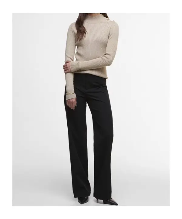 Barbour Stella Ribbed Turtleneck Jumper - Nude