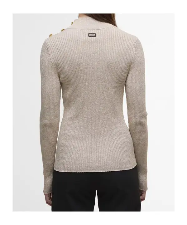 Barbour Stella Ribbed Turtleneck Jumper - Nude