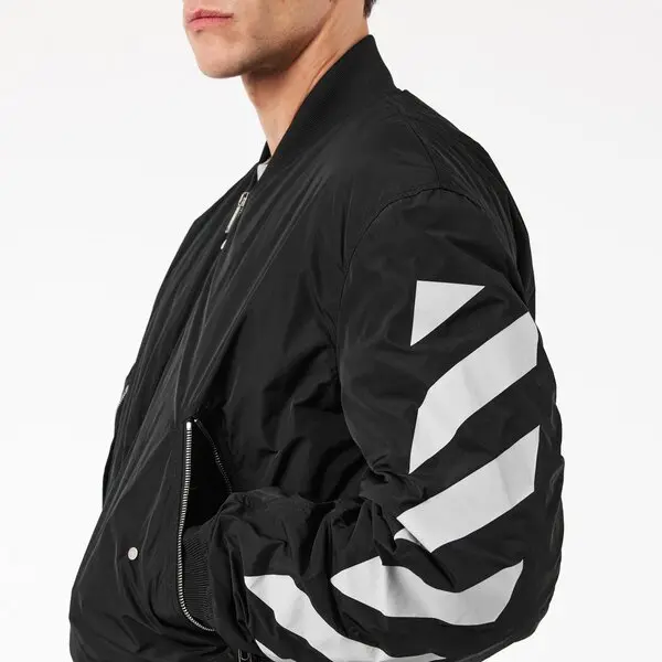Off-White Diagonal Stripe Bomber Jacket