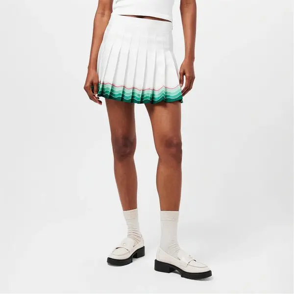 Casablanca Pleated Printed Midi Skirt
