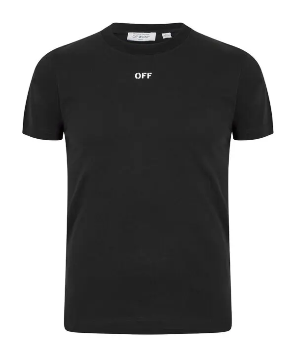Off-White Graphic Print Cotton Crew Neck T-shirt