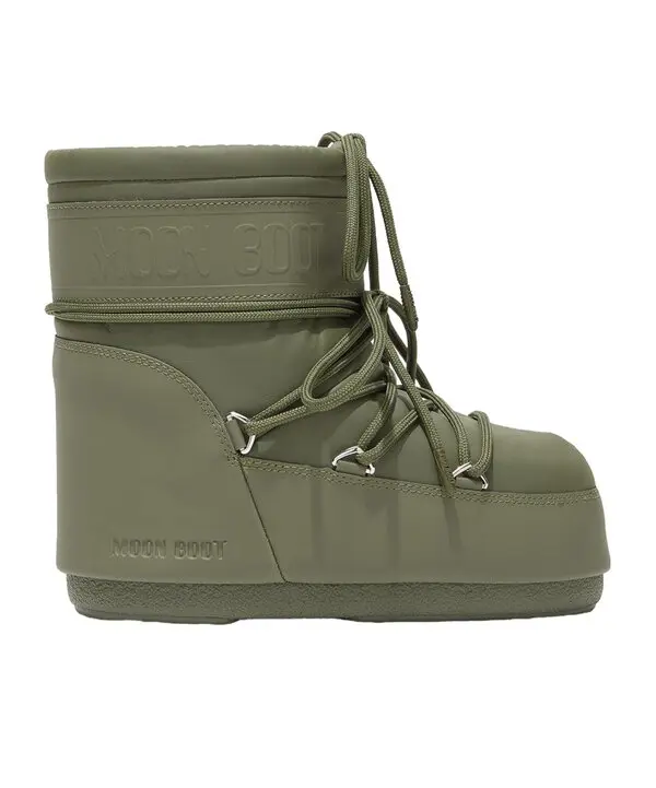 Moon Boot Embossed Text Lace-up Winter Boots - Green