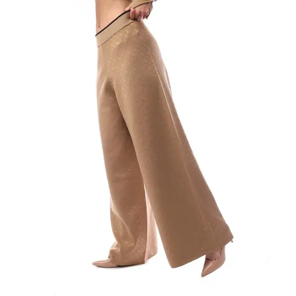 Hugo Boss Khaki Jacquard Knit Wide-leg Pant