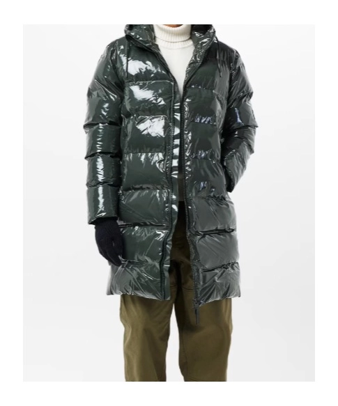 Rains Long-sleeved Cotton-padded Jacket With Drawstring Hood And Glossy Finish