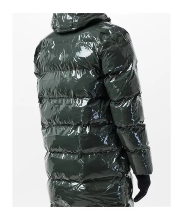 Rains Long-sleeved Cotton-padded Jacket With Drawstring Hood And Glossy Finish