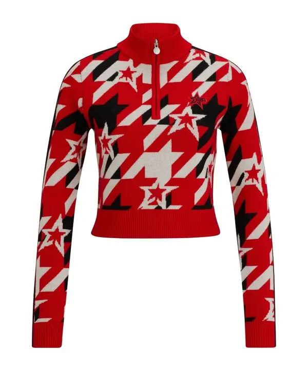 Hugo Boss Cropped Geometric Star Half-zip Sweater