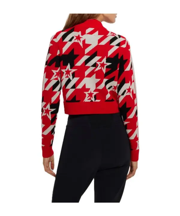 Hugo Boss Cropped Geometric Star Half-zip Sweater