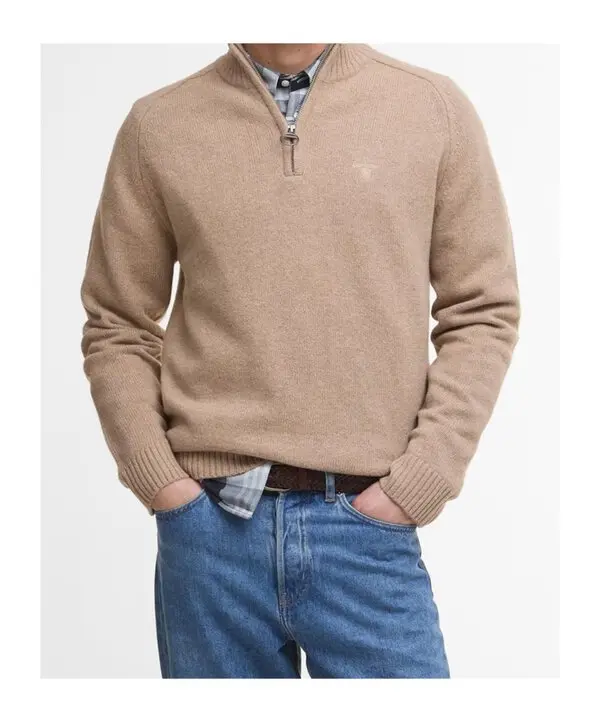 Barbour Grangetown Half-zip Jumper - Nude