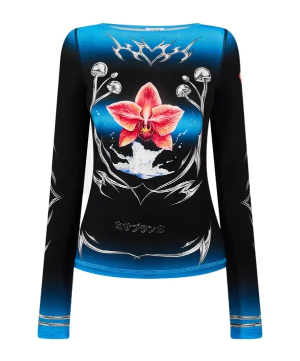 Casablanca Printed Long Sleeve T-shirt With Graphic Motif