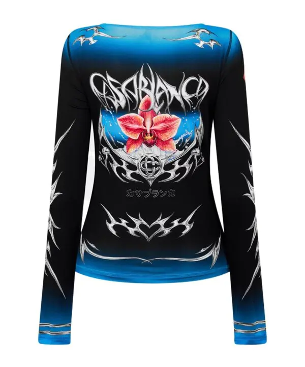 Casablanca Printed Long Sleeve T-shirt With Graphic Motif