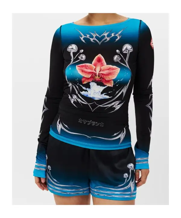 Casablanca Printed Long Sleeve T-shirt With Graphic Motif