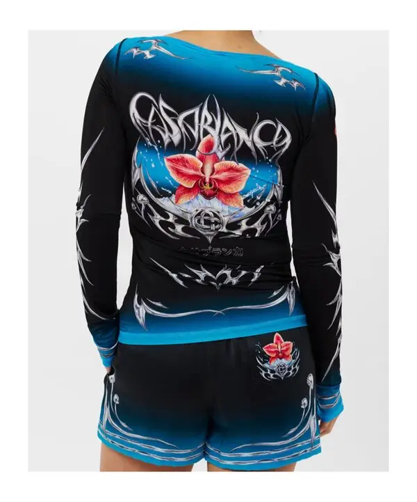 Casablanca Printed Long Sleeve T-shirt With Graphic Motif