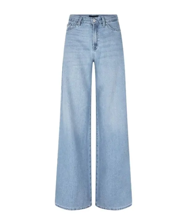 7 For All Mankind Lotta Wide Leg Jeans - Light Blue