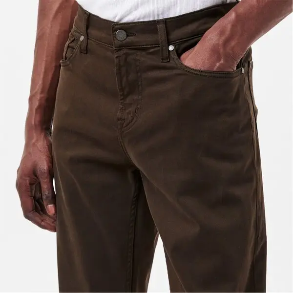 7 For All Mankind Slimmy Sateen Slim Fit Trouser - Olive