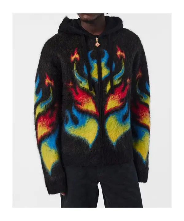 Casablanca Hooded Zippered Sweater