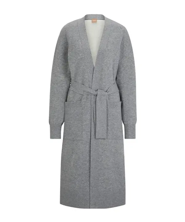 Hugo Boss Long Knit Cardigan - Gray