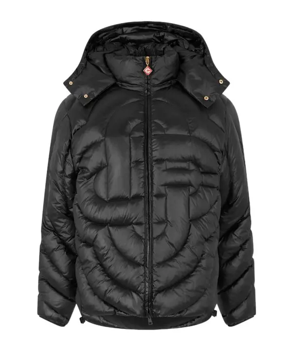 Casablanca Hooded Down Jacket With Iconic Logo Zipper Tab