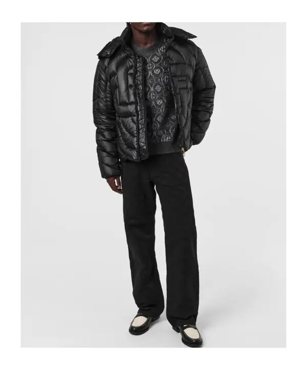 Casablanca Hooded Down Jacket With Iconic Logo Zipper Tab