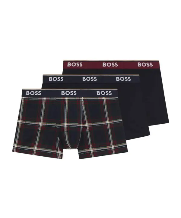 Hugo Boss Boss Bodywear 3-pack Boxer Shorts With Logo Detail - Black