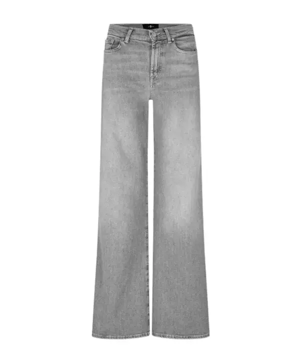 7 For All Mankind Lotta Wide Leg Jeans - Grey