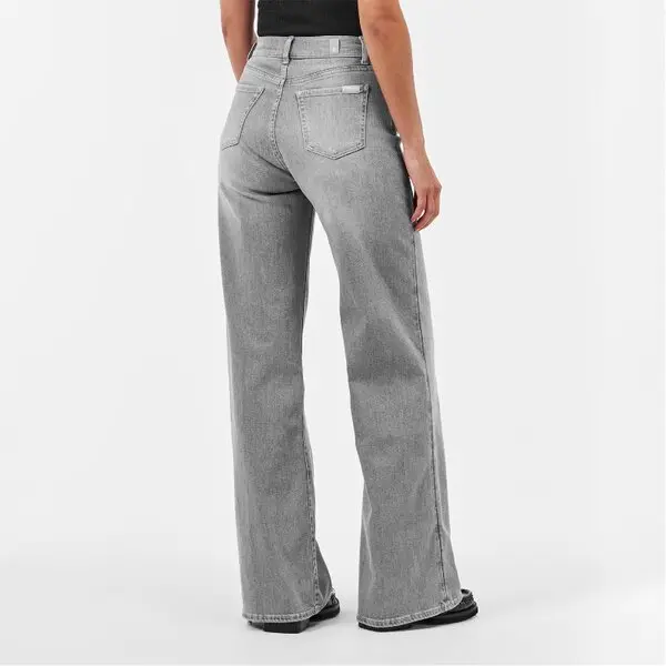 7 For All Mankind Lotta Wide Leg Jeans - Grey