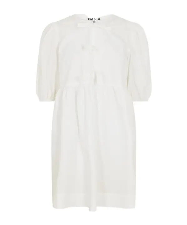 GANNI Tie-up Mini Dress
