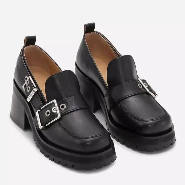 GANNI Buckle Heel Loafers