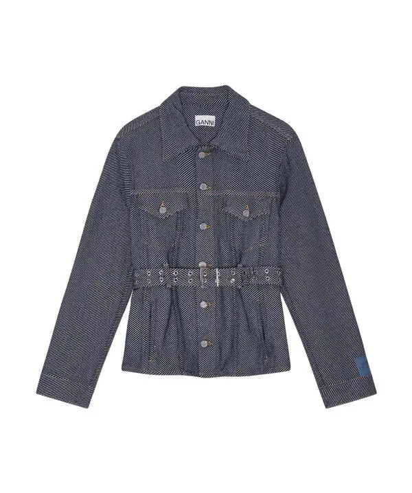 GANNI Belted Denim Jacket