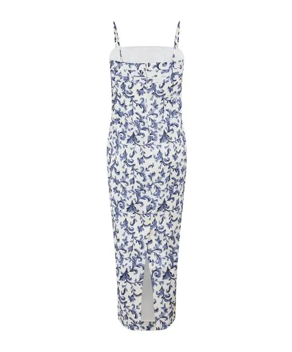 Posse Printed Midi Dress With Spaghetti Straps