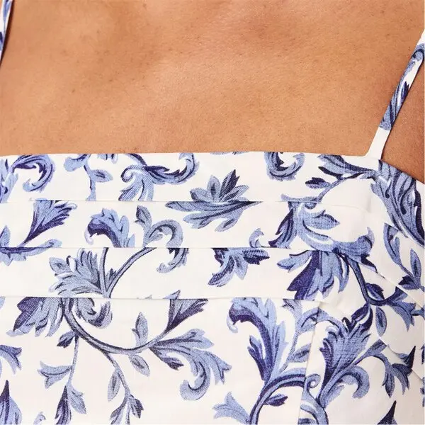 Posse Printed Midi Dress With Spaghetti Straps