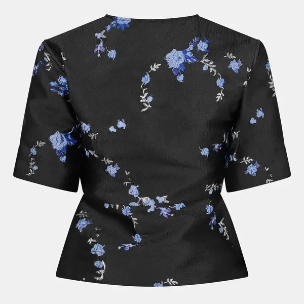 GANNI Floral Print Peplum Top