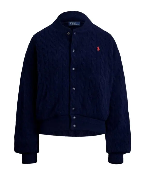 Polo Ralph Lauren Cable-knit Bomber Jacket - Black