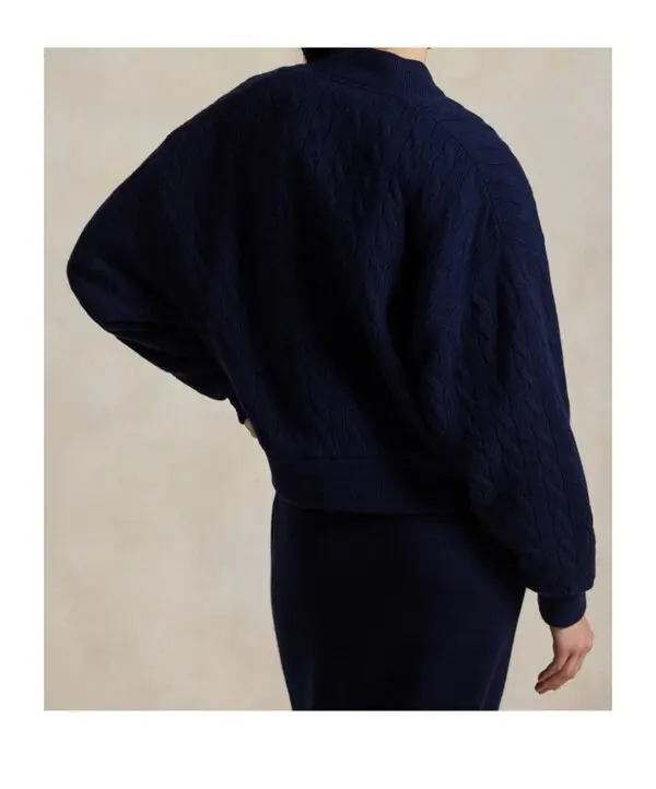 Polo Ralph Lauren Cable-knit Bomber Jacket - Black