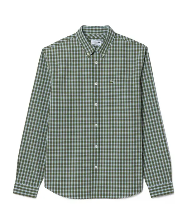 Lacoste Regular-fit Plaid Poplin Shirt