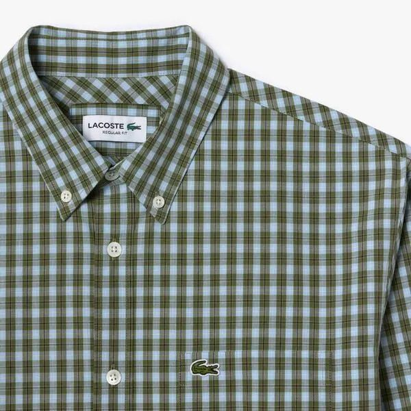 Lacoste Regular-fit Plaid Poplin Shirt