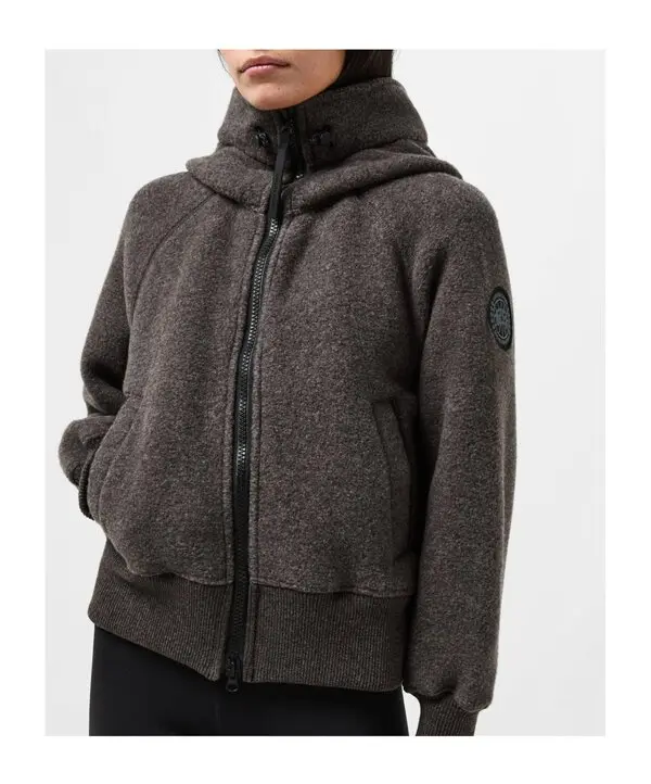 Canada Goose Zip-up Knit Coat With Turtleneck Hood