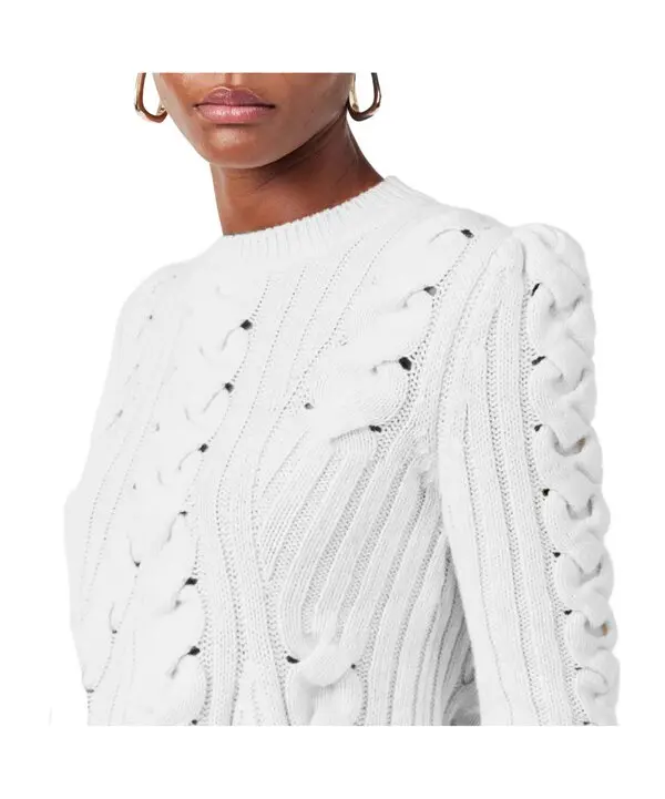 Alexander McQueen Cable Crew Neck Jumper With Peplum Hem