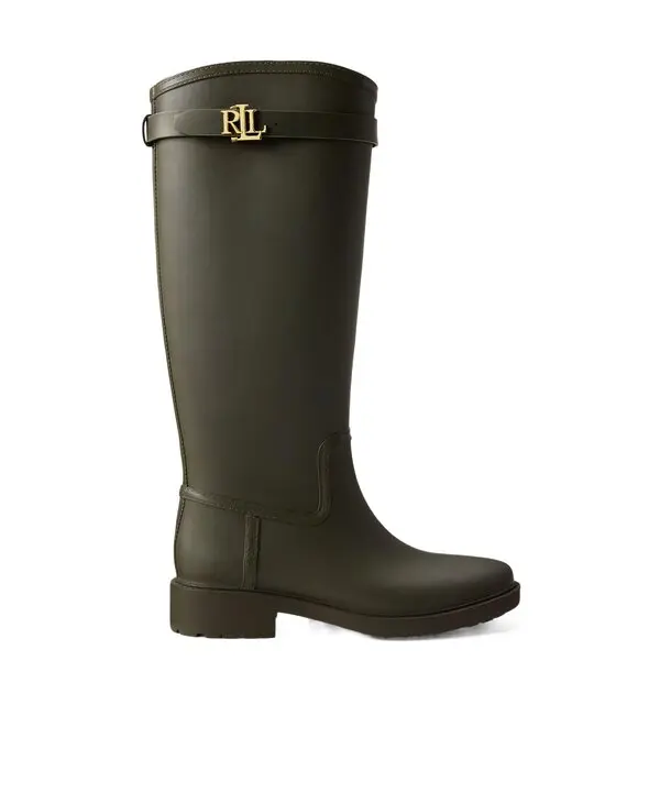 Ralph Lauren Leather Portiah Wellies - Black