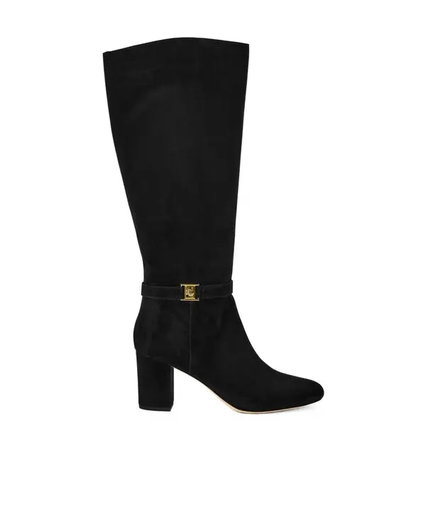 Ralph Lauren Leather Kellie Knee High Boots - Black