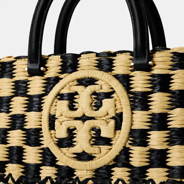 Tory Burch Woven Tote Bag With Logo Detail