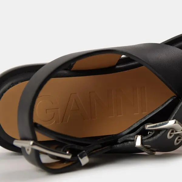 GANNI Buckle Sandals - Black
