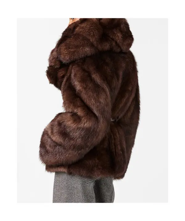 Prada Shearling Jacket With Oversized Fur Collar