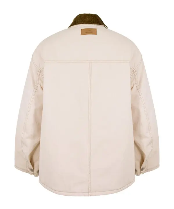 AMI Paris Workwear Jacket With Corduroy Collar