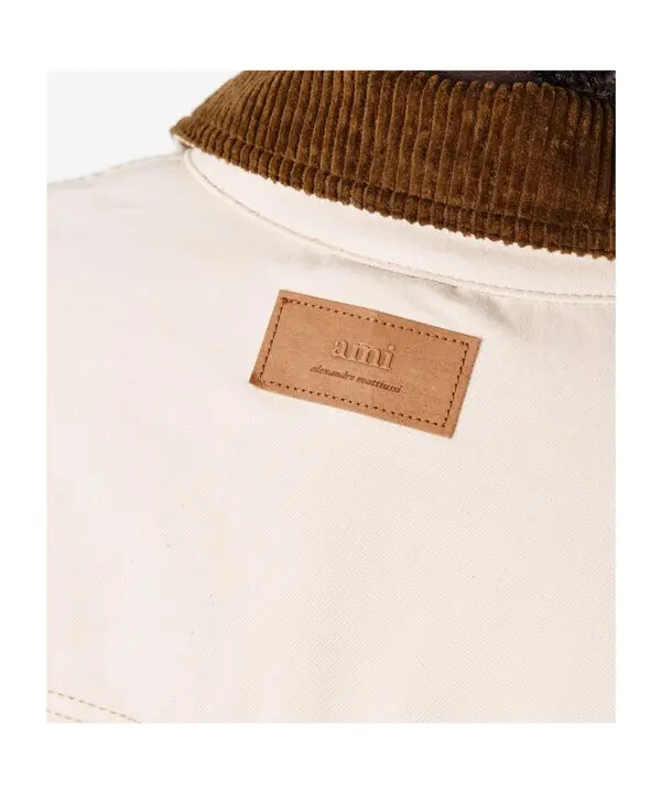AMI Paris Workwear Jacket With Corduroy Collar