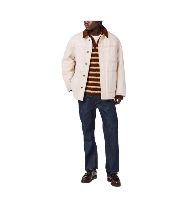 AMI Paris Workwear Jacket With Corduroy Collar