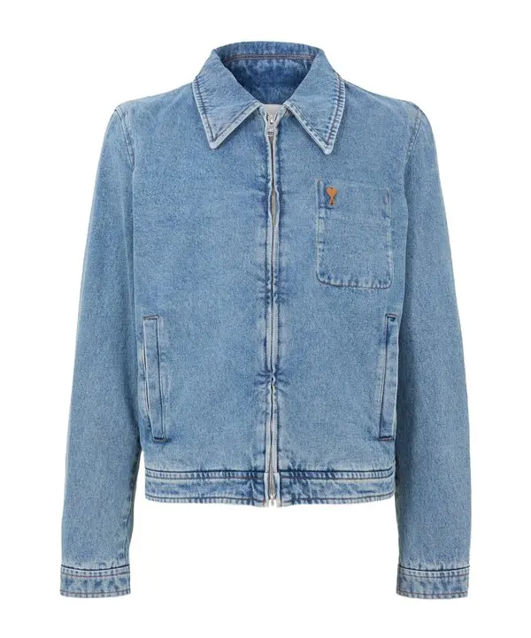 AMI Paris Stylish Lapel Denim Jacket